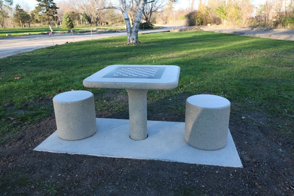 In-Ground Table with Two Stools (T6970) - Doty & Sons Concrete