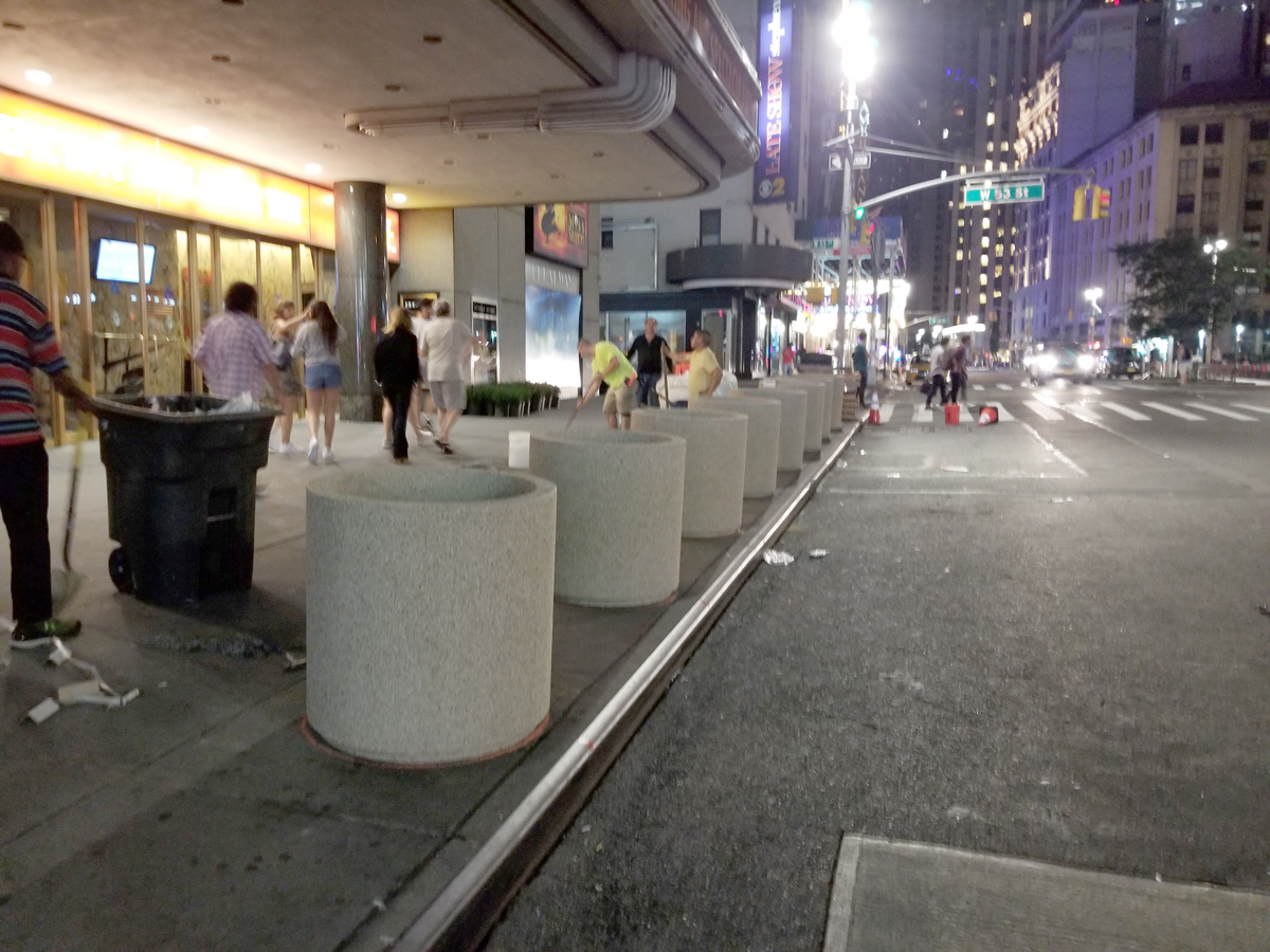 Security Planters on Broadway Street in Times Square - Doty & Sons Concrete