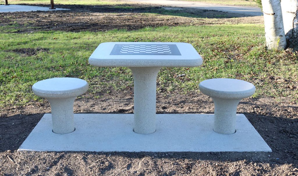 In-Ground Table with Two Stools (T6971) - Doty & Sons Concrete